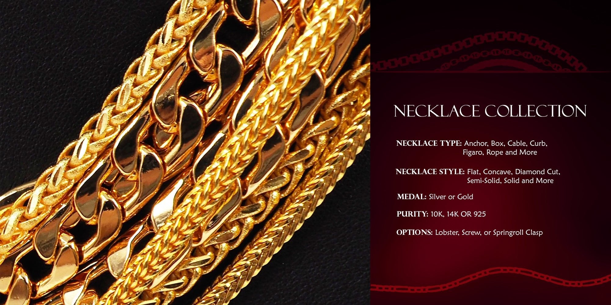 Chains - Chain Necklace In Gold & Silver With Clasp