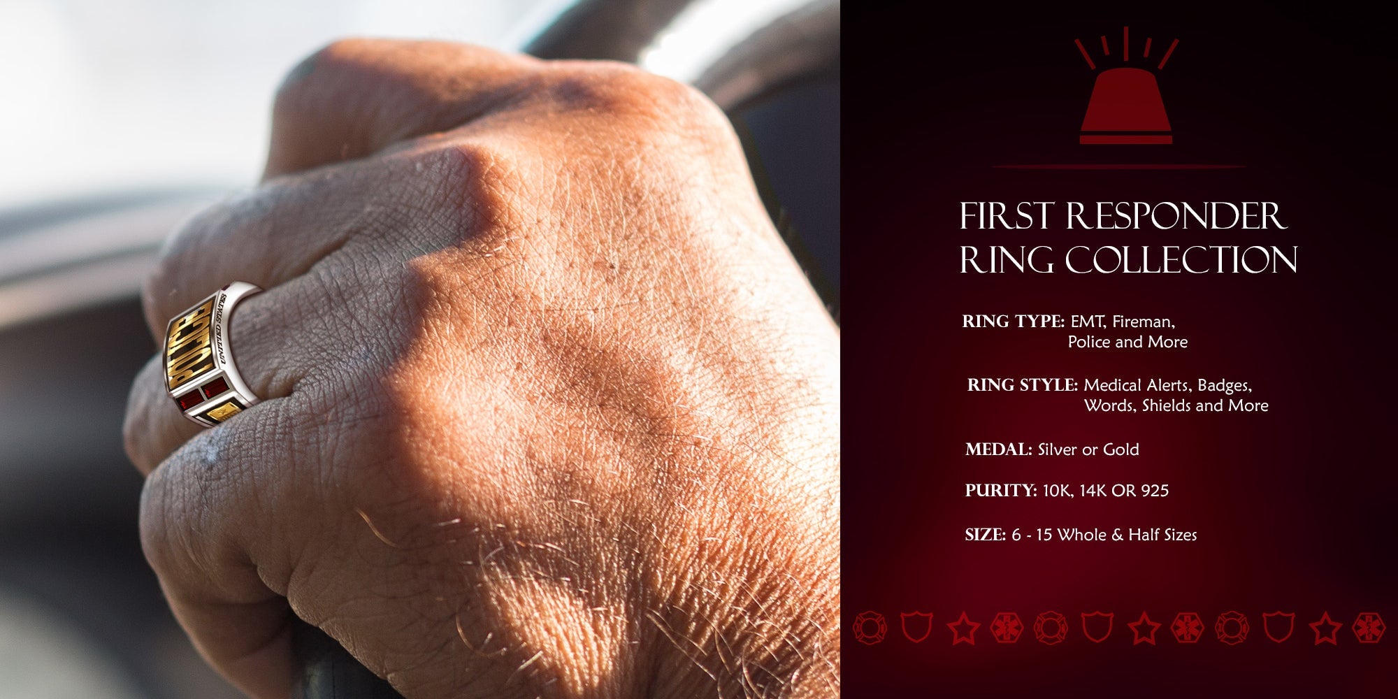 First Responder Rings - Rings For Men In Two Tone