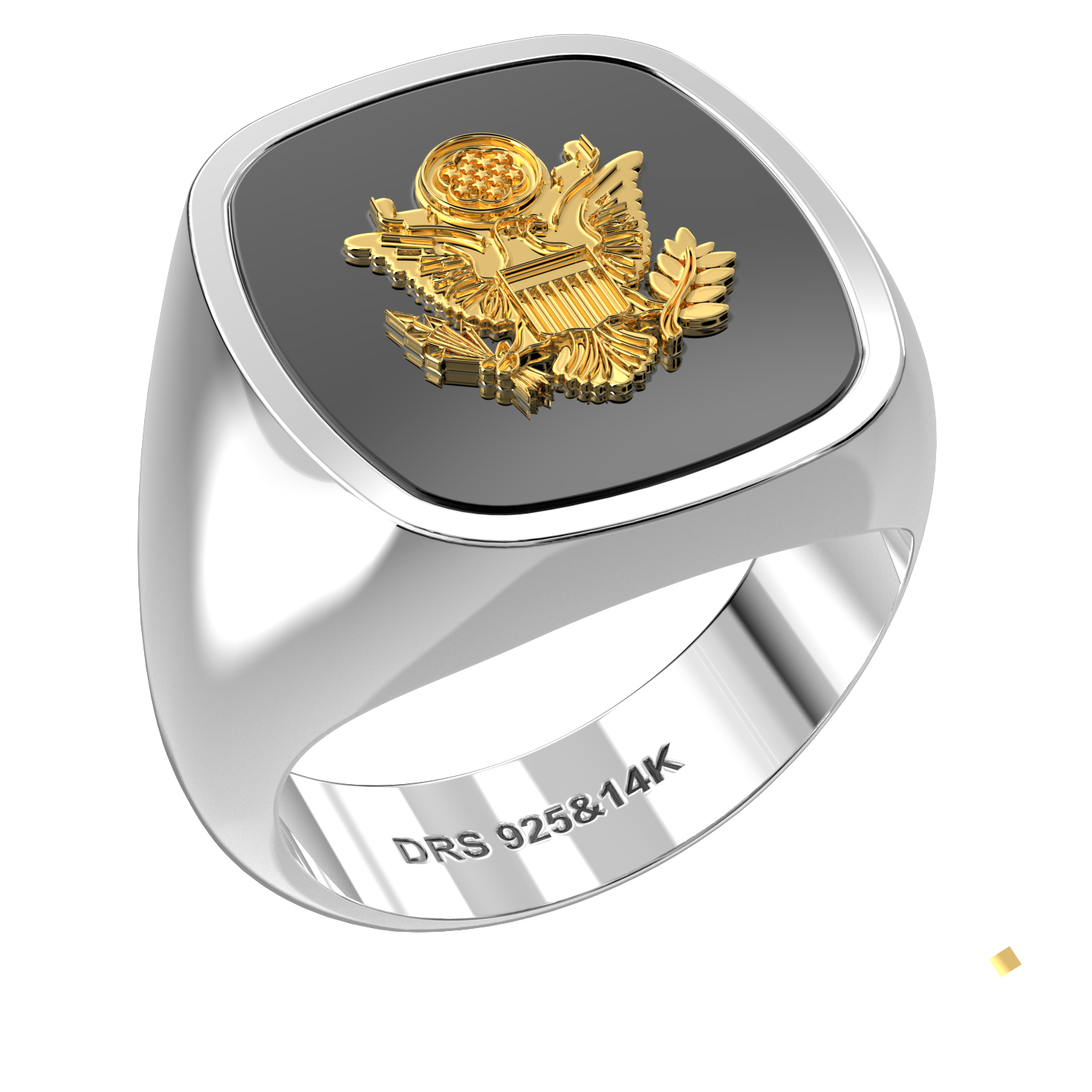 US Military Ring - Solid Back 0.925 Sterling Silver