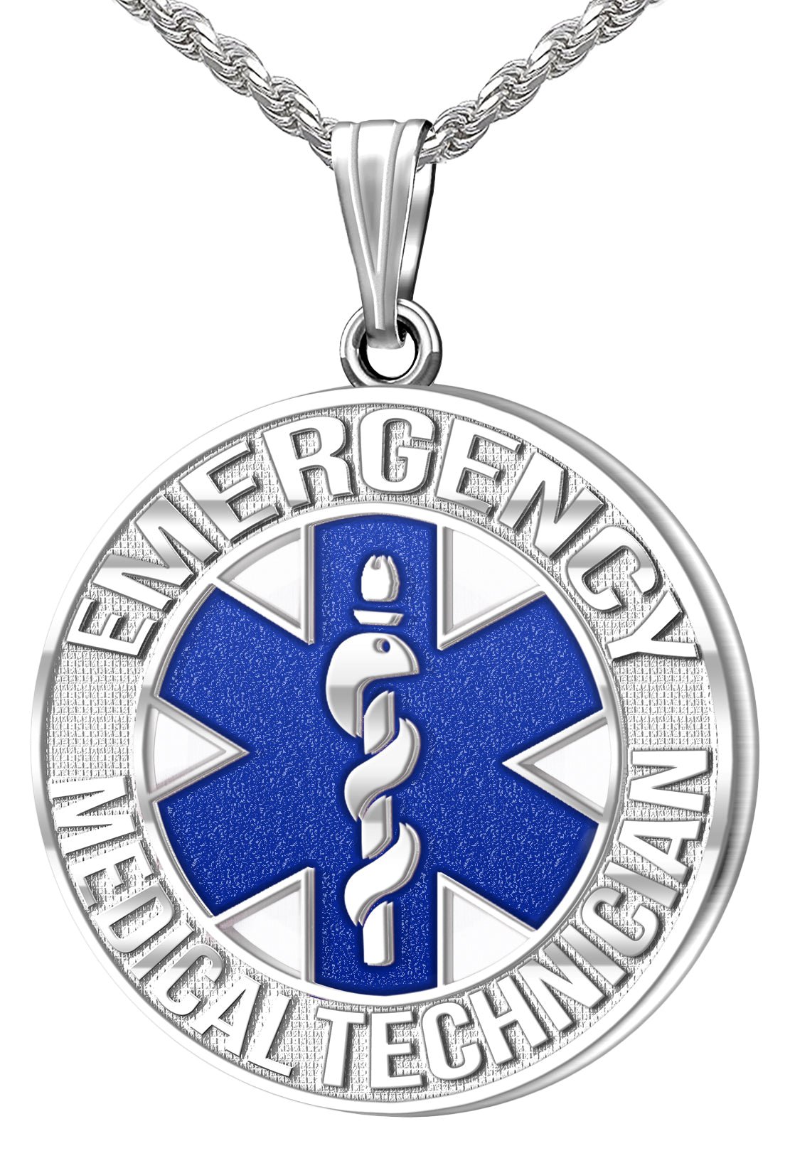 Medical Alert Necklace - Silver Pendant For Paramedic/EMT