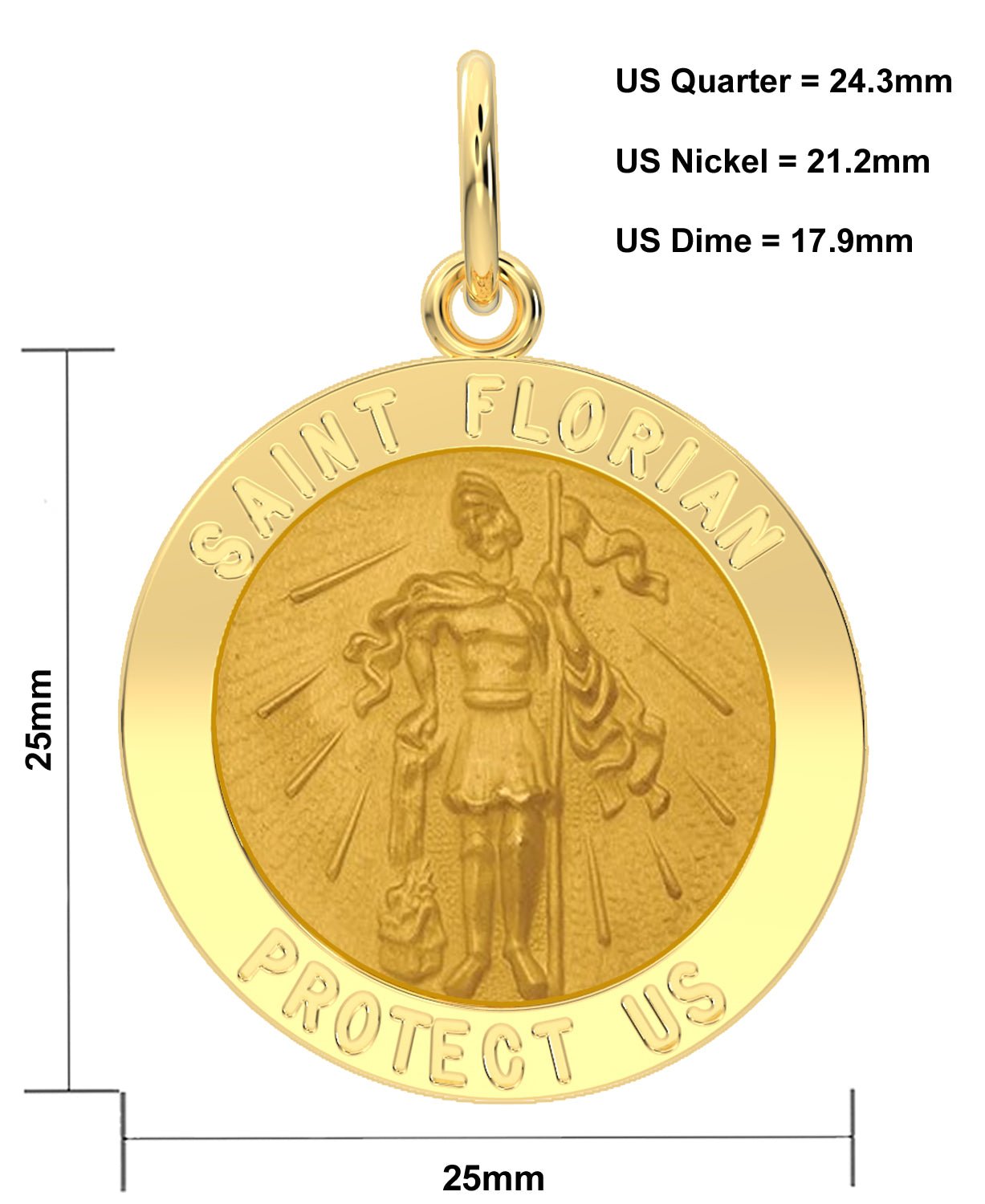 Saint Medal Necklace - Saint Florian Fire Fighter Fireman Solid Pendant ...